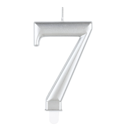 Metallic Silver Number 7 Birthday Candle – Make it Magic