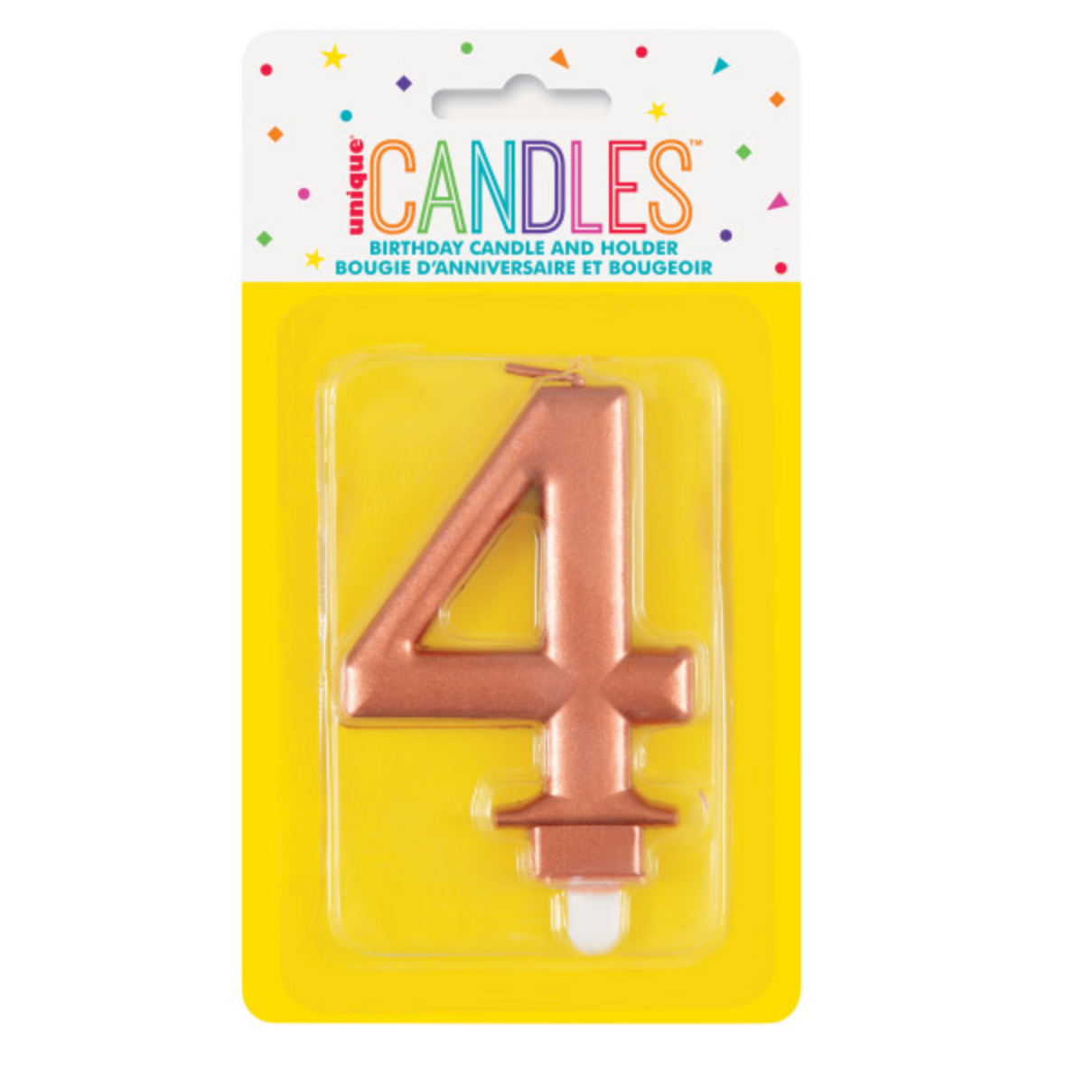 Metallic Rose Gold Number 4 Birthday Candle – Make it Magic