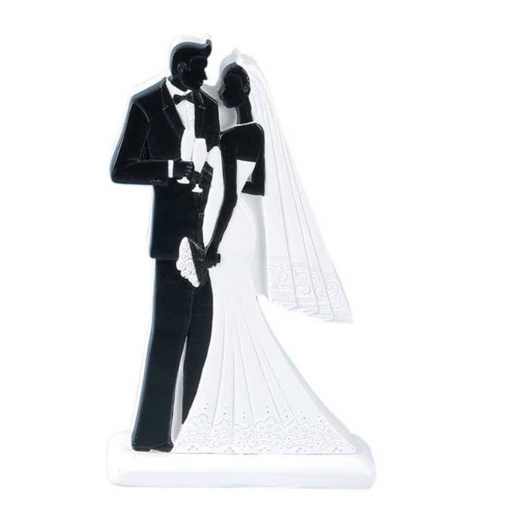 2D Bride & Groom Standing - Black (100 x 40 x 180mm) – Make it Magic